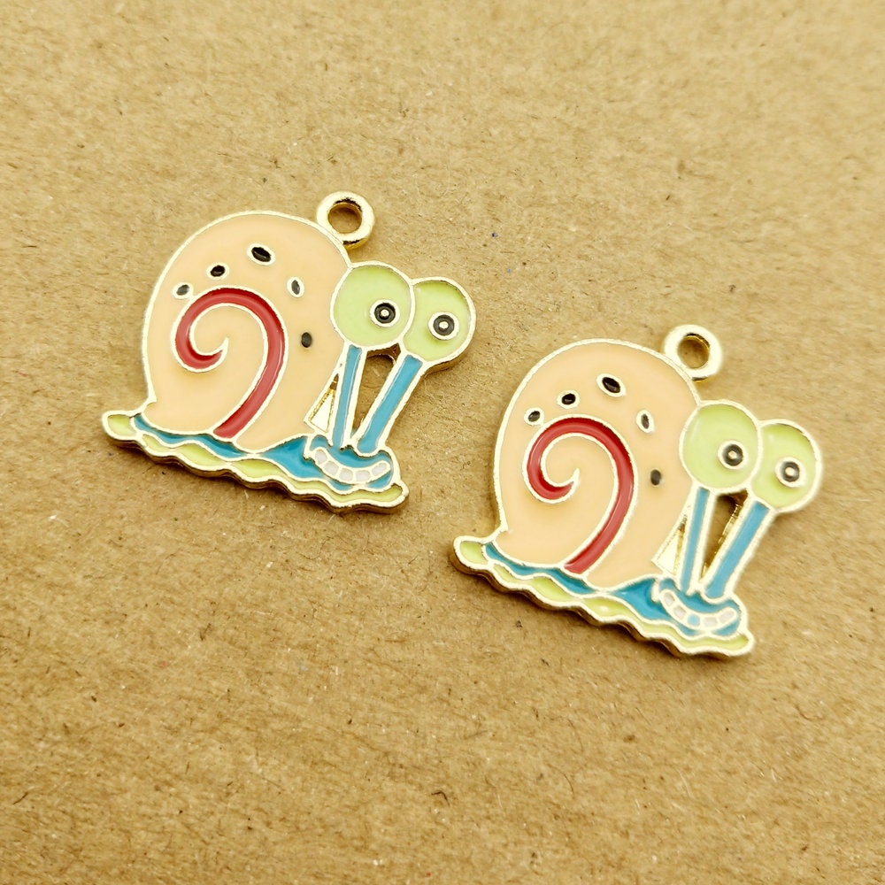 10PCS 1820MM Enamel Charm Cartoon Charm Snail Charm | Etsy