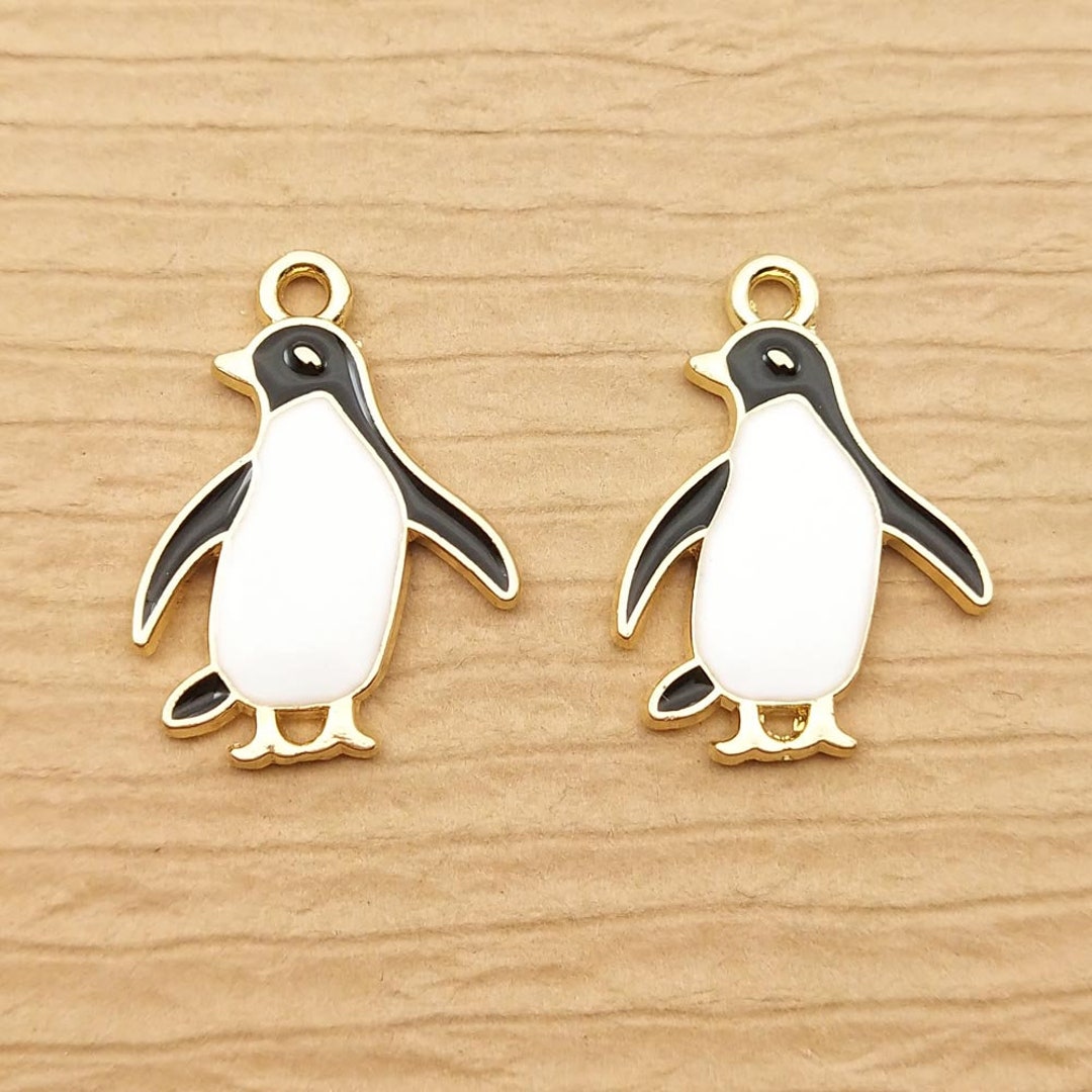 10PCS, 17*22MM, Penguin Charm, Enamel Charm, Metal Charm, Earring ...