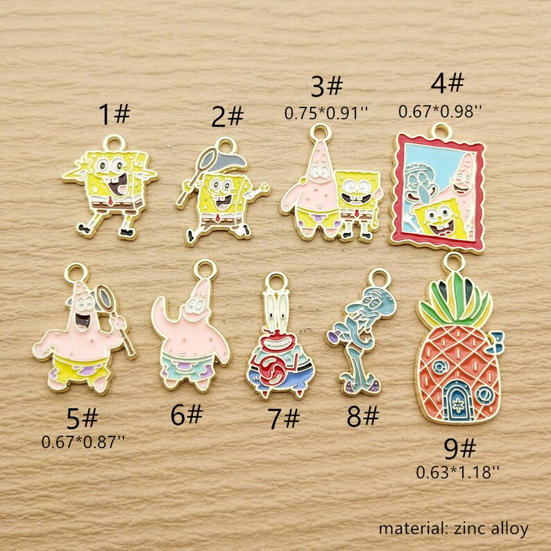 10/18pcs, Cartoon Charm Enamel Charm Bracelet Charm Necklace Charm ...