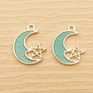 10PCS 1620MM Moon Star Charm Enamel Charm Necklace Charm - Etsy Canada