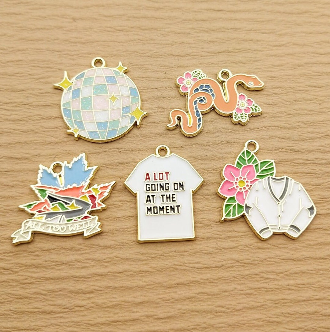 10pcs, Cartoon Snake Clothes Charm Enamel Charm Bracelet Charm Necklace ...