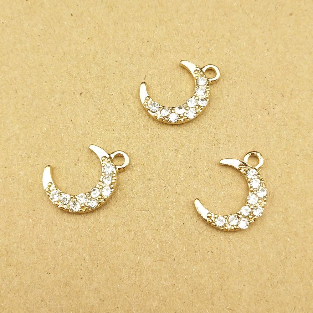 10PCS 1217MM Moon Charms Crystal Moon Pendant Diy Jewelry - Etsy Australia