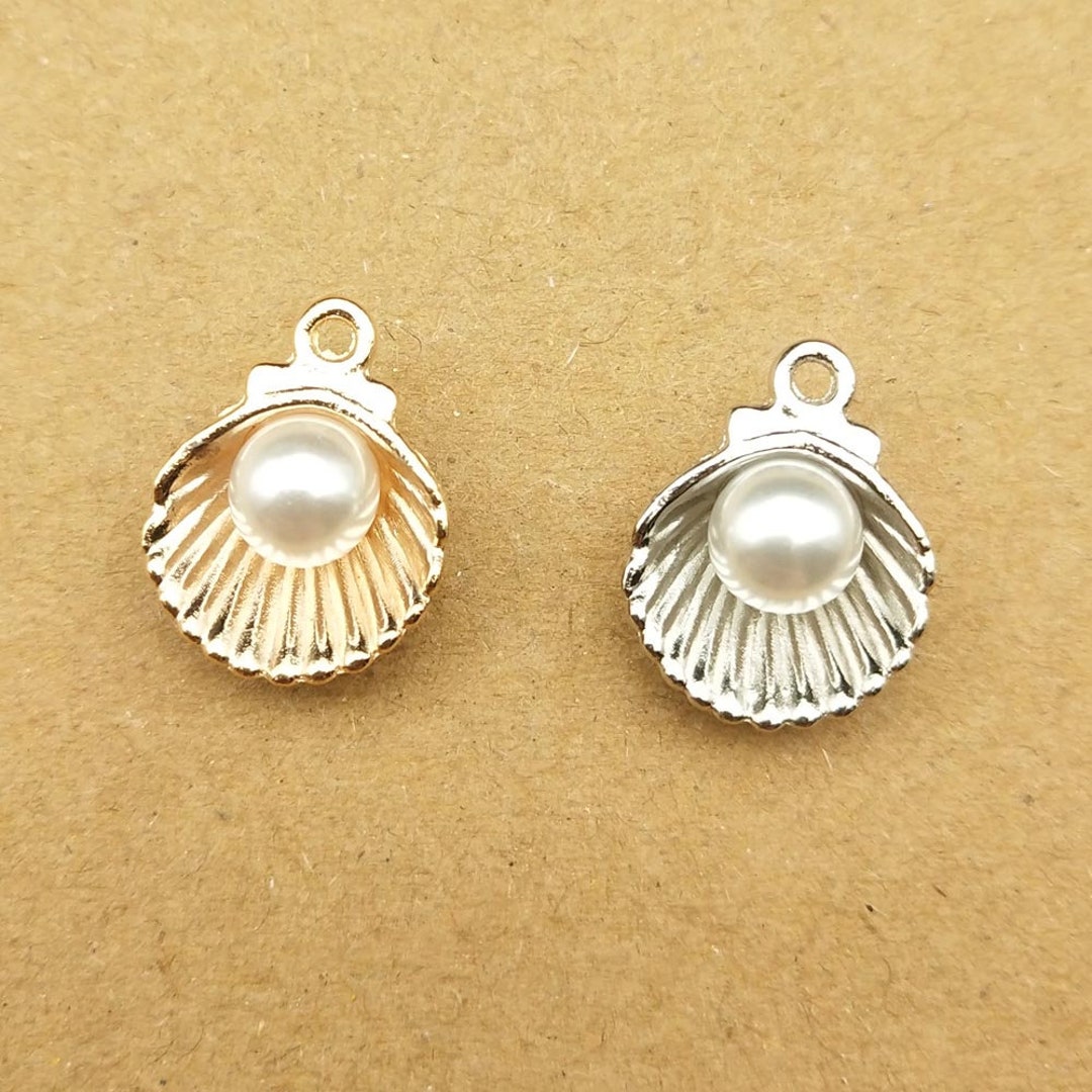 Shell Pearl Charm, 10PCS, 913MM, Pearl Conch Charm, Bracelet Charm ...