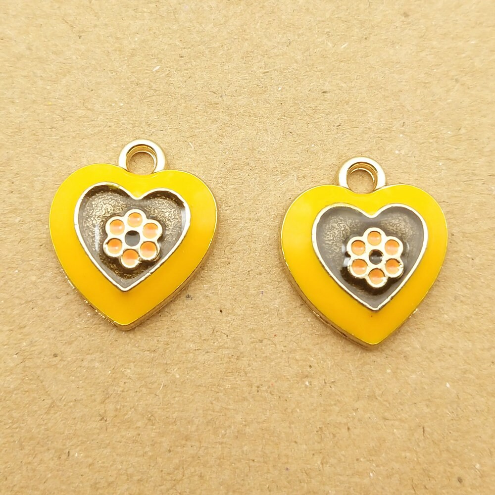 Heart Charm 10PCS 1416mm Enamel Charms Bracelet Charms - Etsy