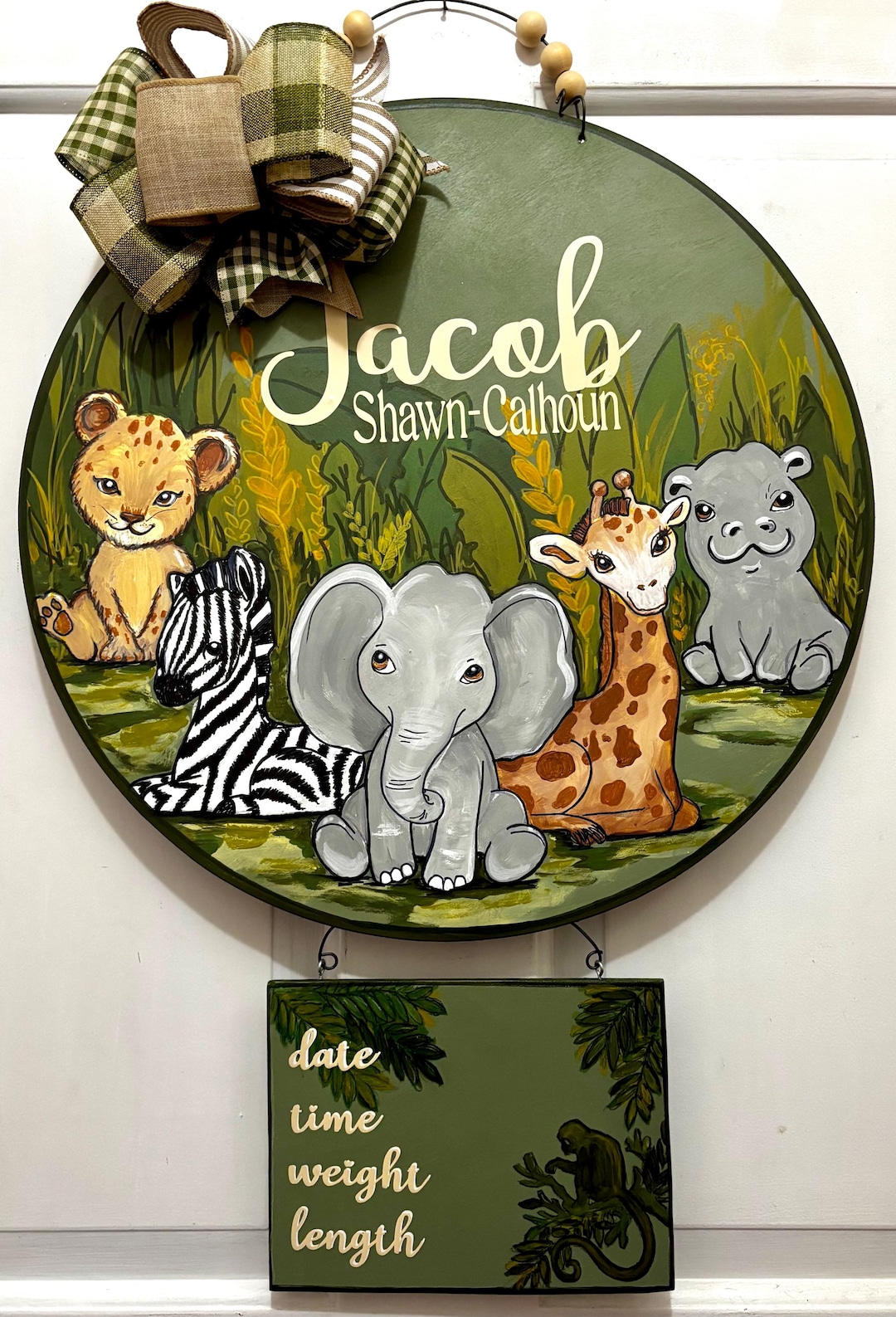 Baby Door Hanger, Jungle Animals Nursery Decor, Safari Themed Hanger - Etsy