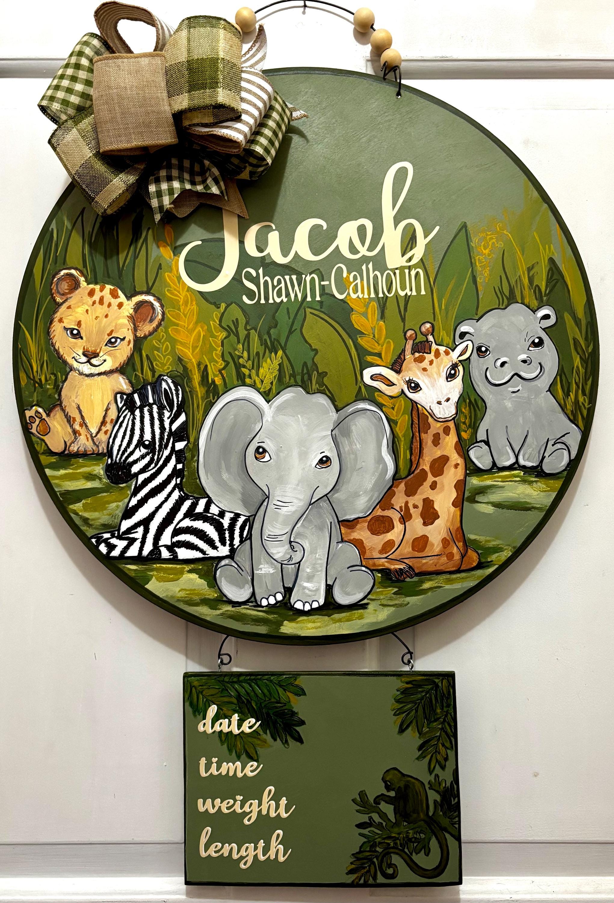 Baby Door Hanger, Jungle Animals Nursery Decor, Safari Themed Hanger - Etsy