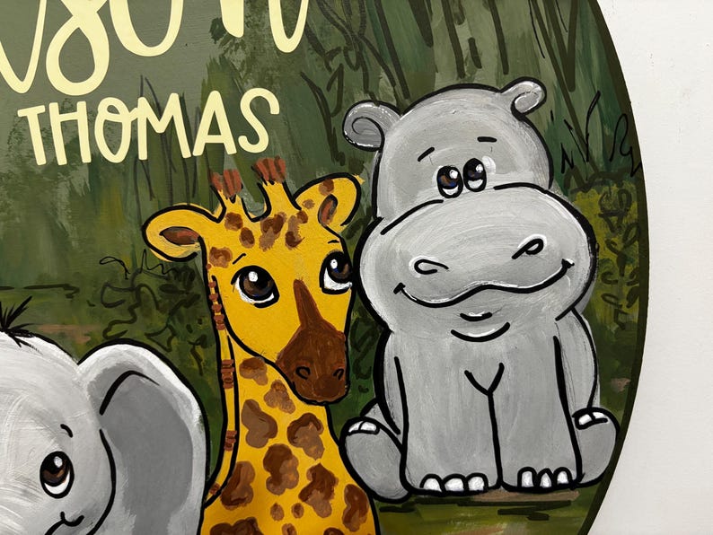 Baby Door Hanger, Jungle Animals Nursery Decor, Safari Themed Hanger - Etsy