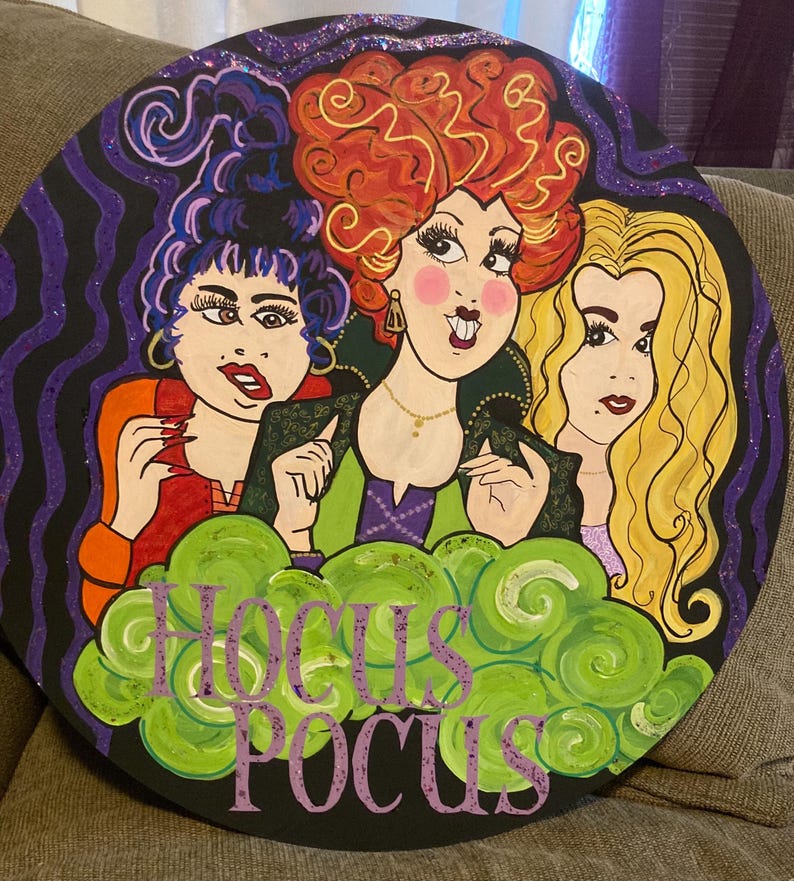 Hocus Pocus, Sanderson Sisters Door Hanger, is Just A Bunch of Hocus ...