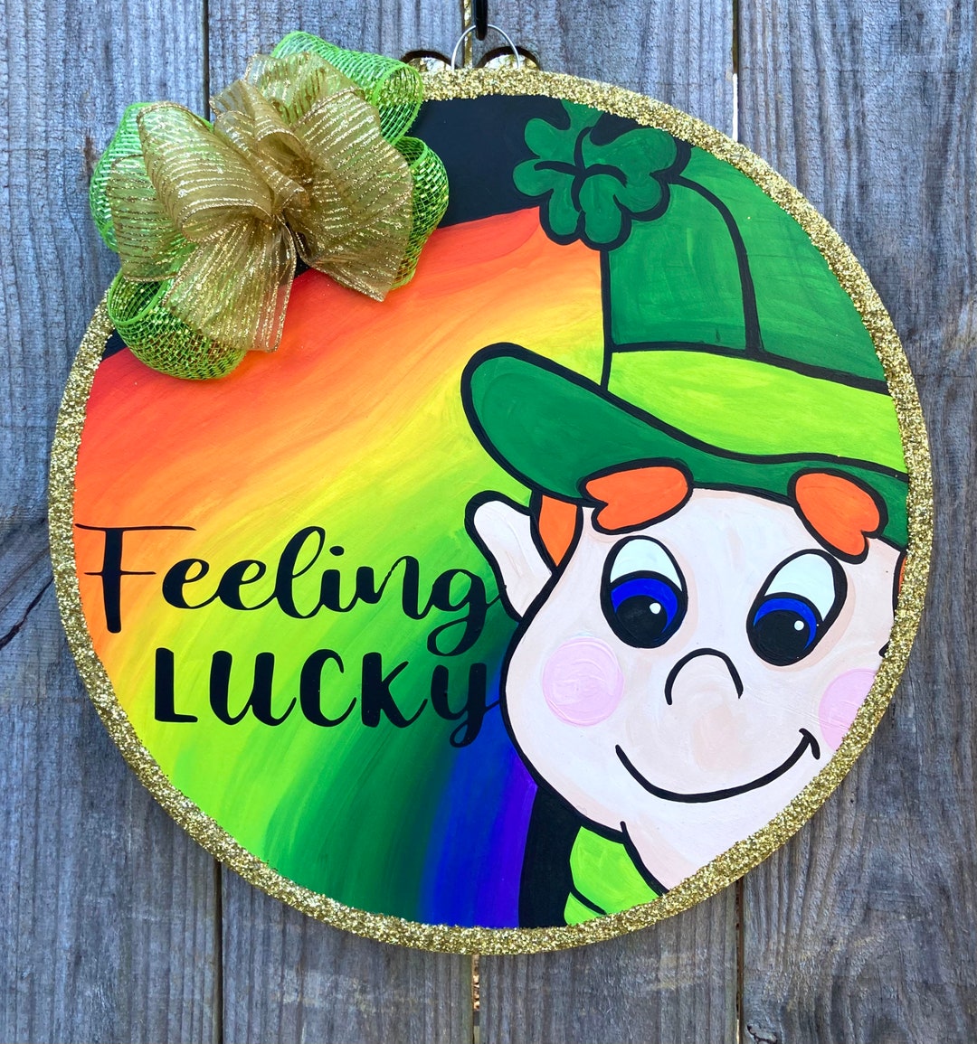 Lucky St. Patricks Day Doorhanger - Etsy