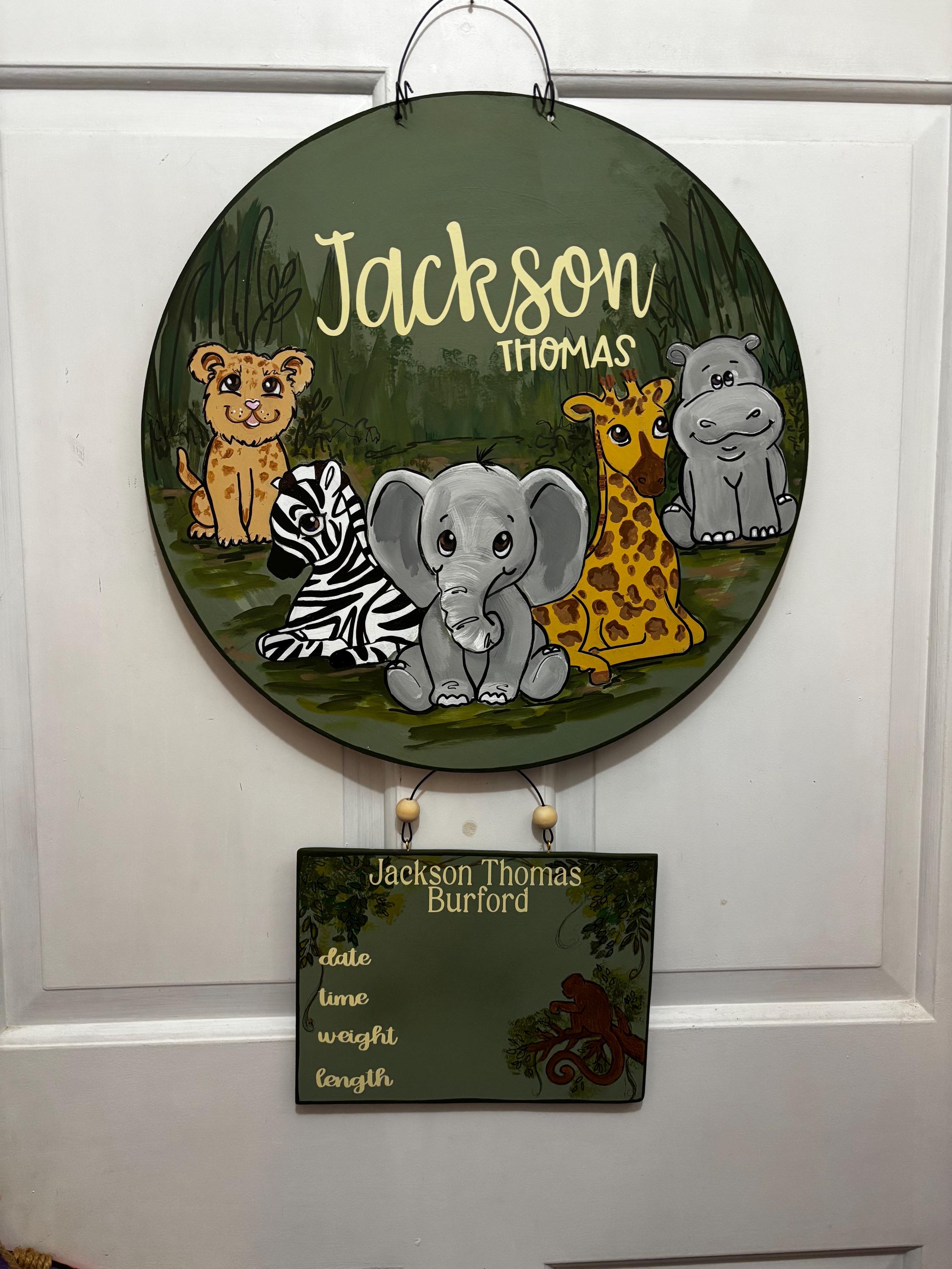 Baby Door Hanger, Jungle Animals Nursery Decor, Safari Themed Hanger - Etsy