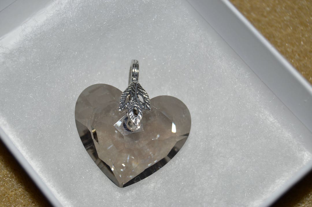 Large Swarovski Heart Pendant - Etsy