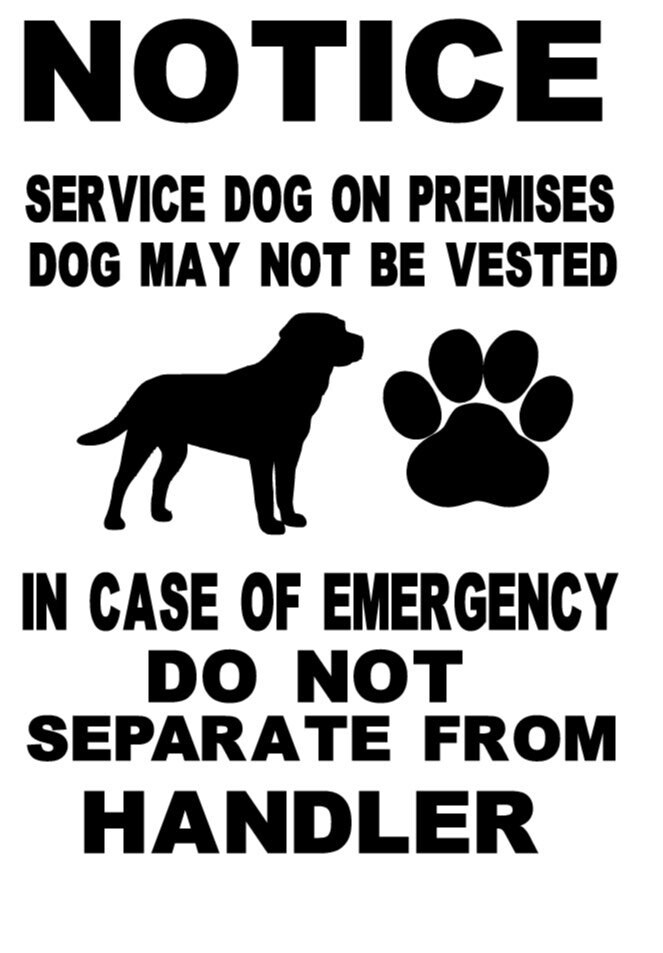 Service dog signs / custom signs | Etsy