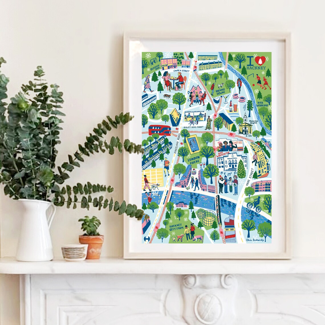 Hackney Illustrated Map - Etsy