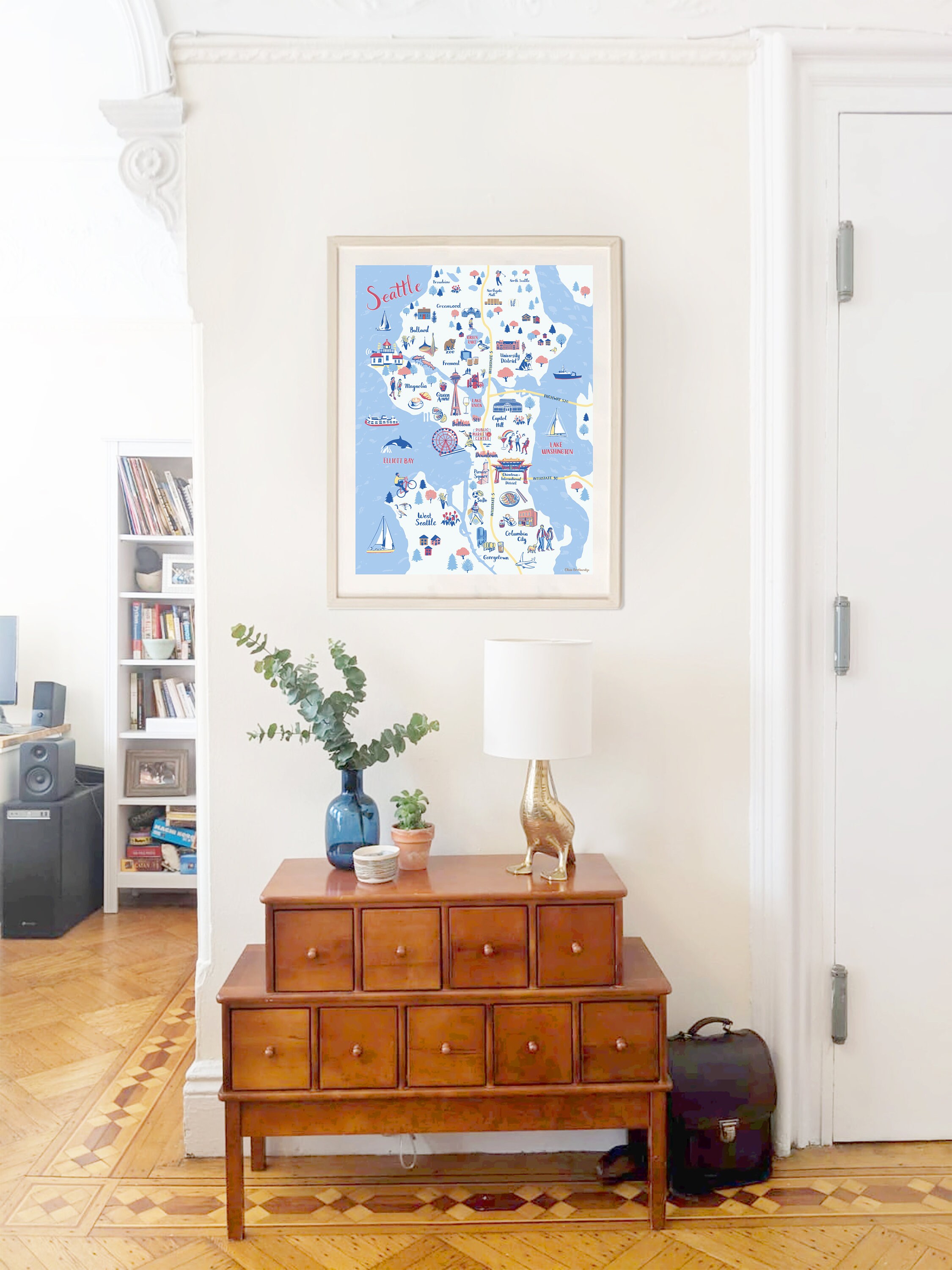 Seattle Illustrated Map - Etsy