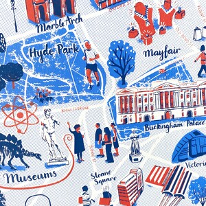 London Map Screen Print 50x70cm Red/orange - Etsy