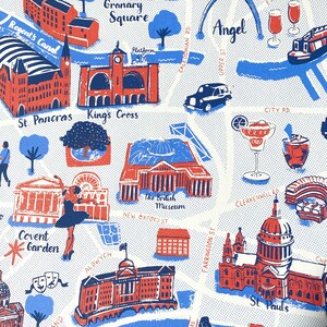 London Map Screen Print 50x70cm Red/orange - Etsy
