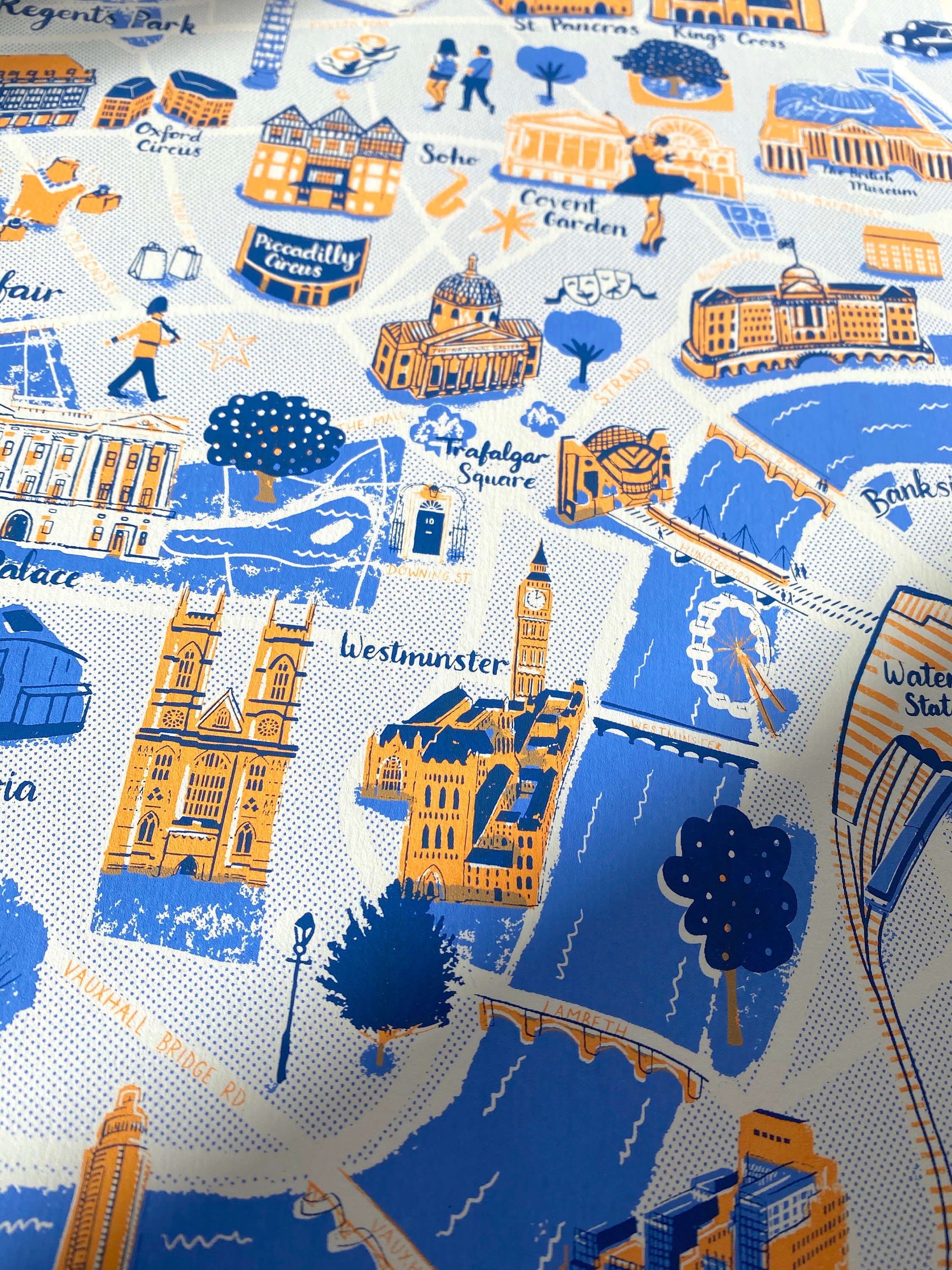 London Map Screen Print 50x70cm Red/orange - Etsy