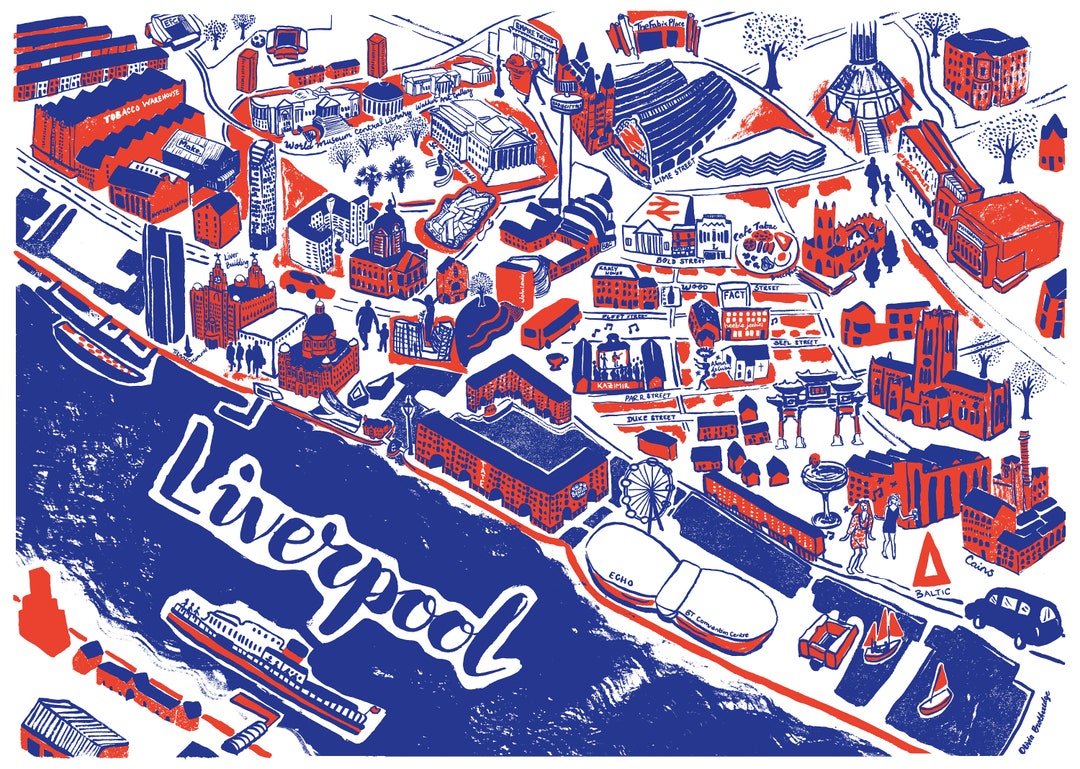 Liverpool Map Illustration - Etsy