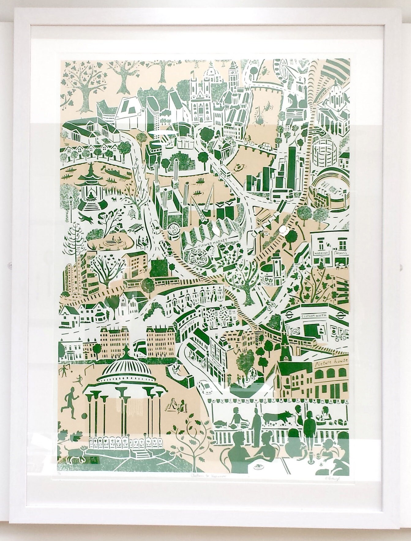 Westminster to Clapham Map Illustration Screenprint (large) - Etsy