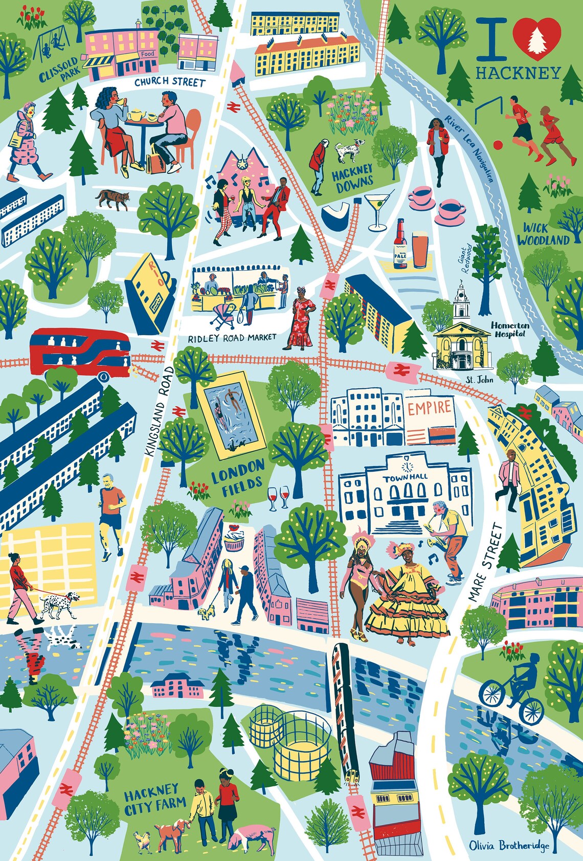 Hackney Illustrated Map - Etsy
