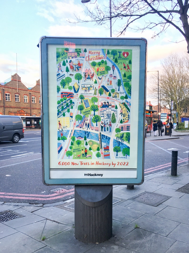 Hackney Illustrated Map - Etsy
