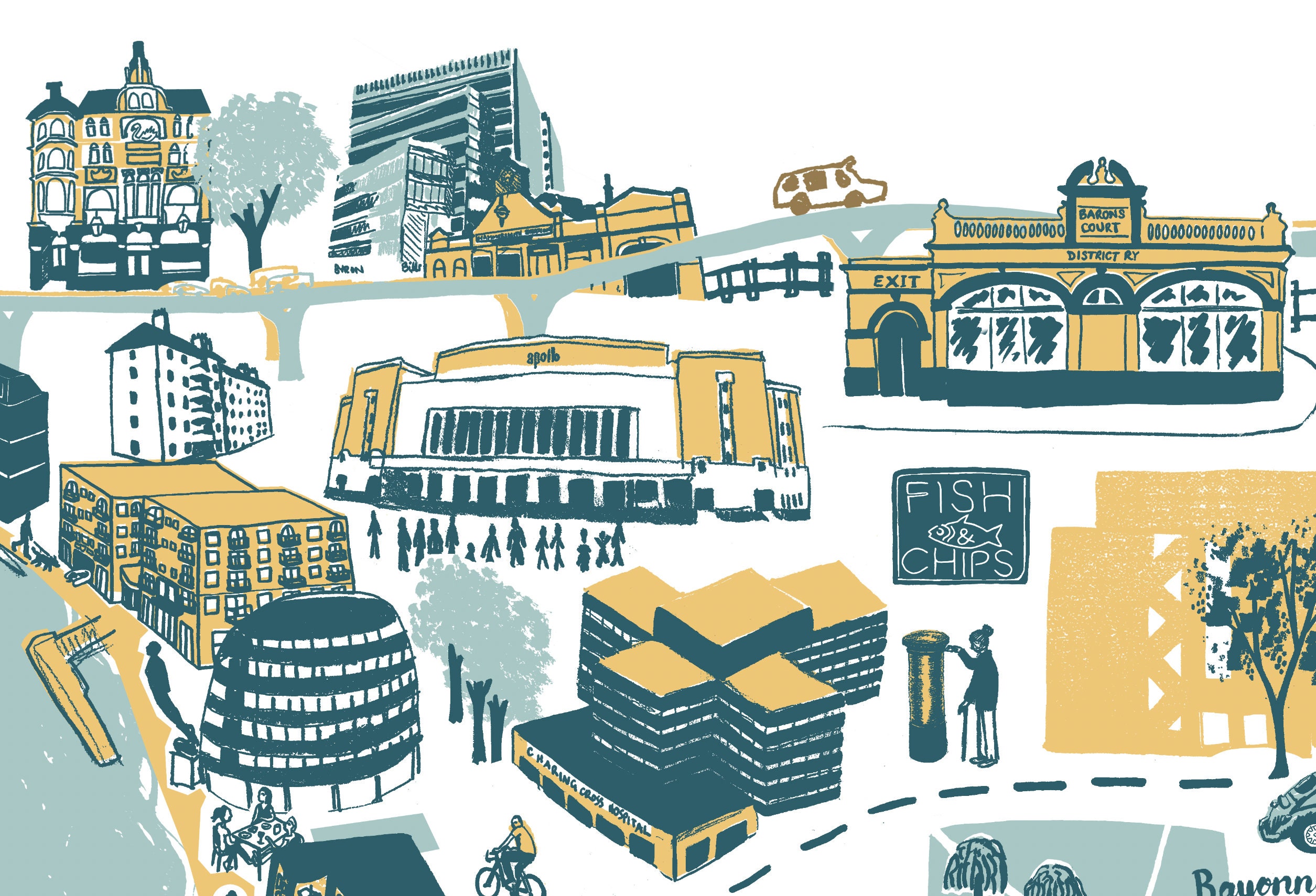 Fulham Boys School Illustrated Map - Etsy