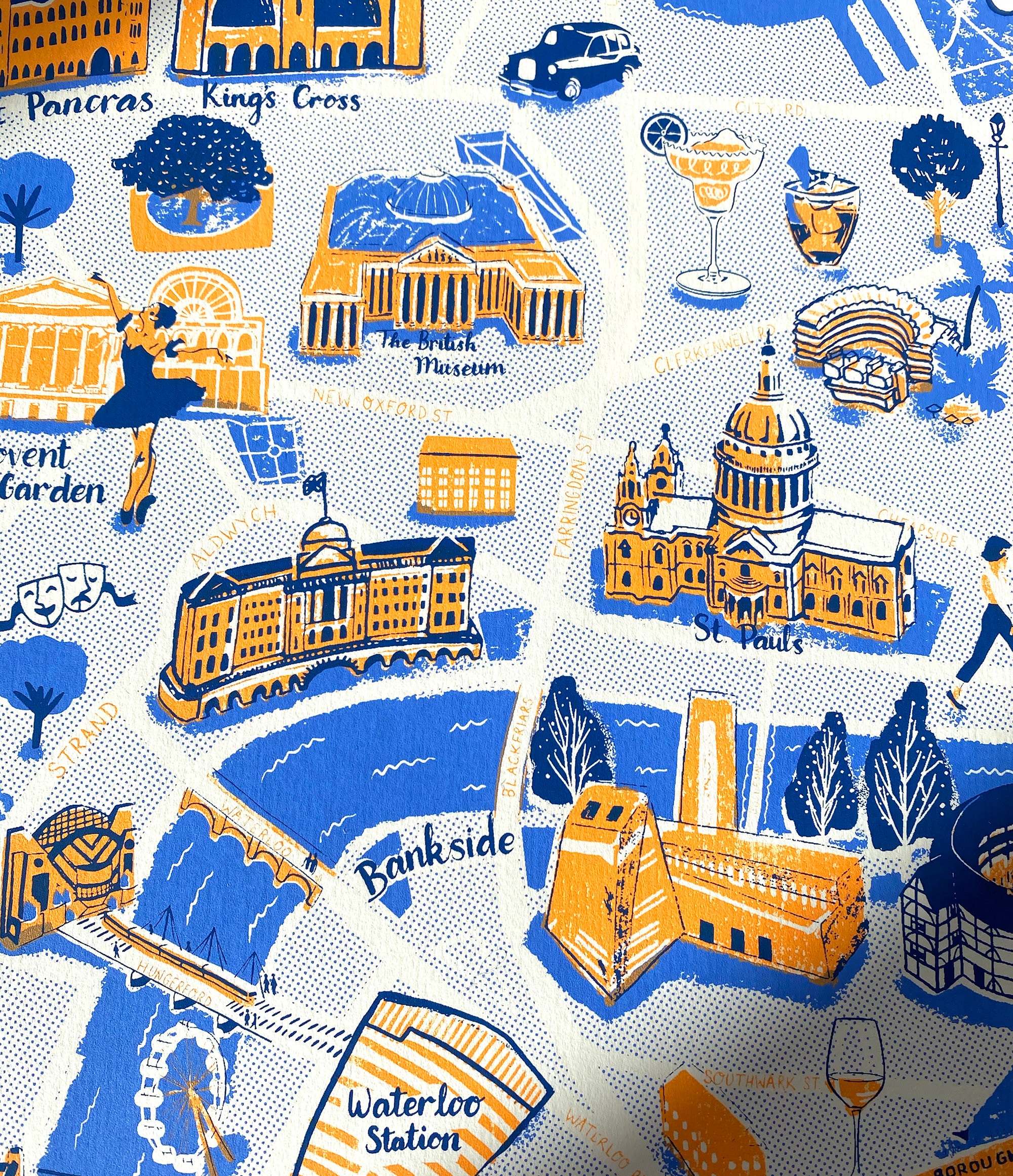 London Map Screen Print 50x70cm Red/orange - Etsy