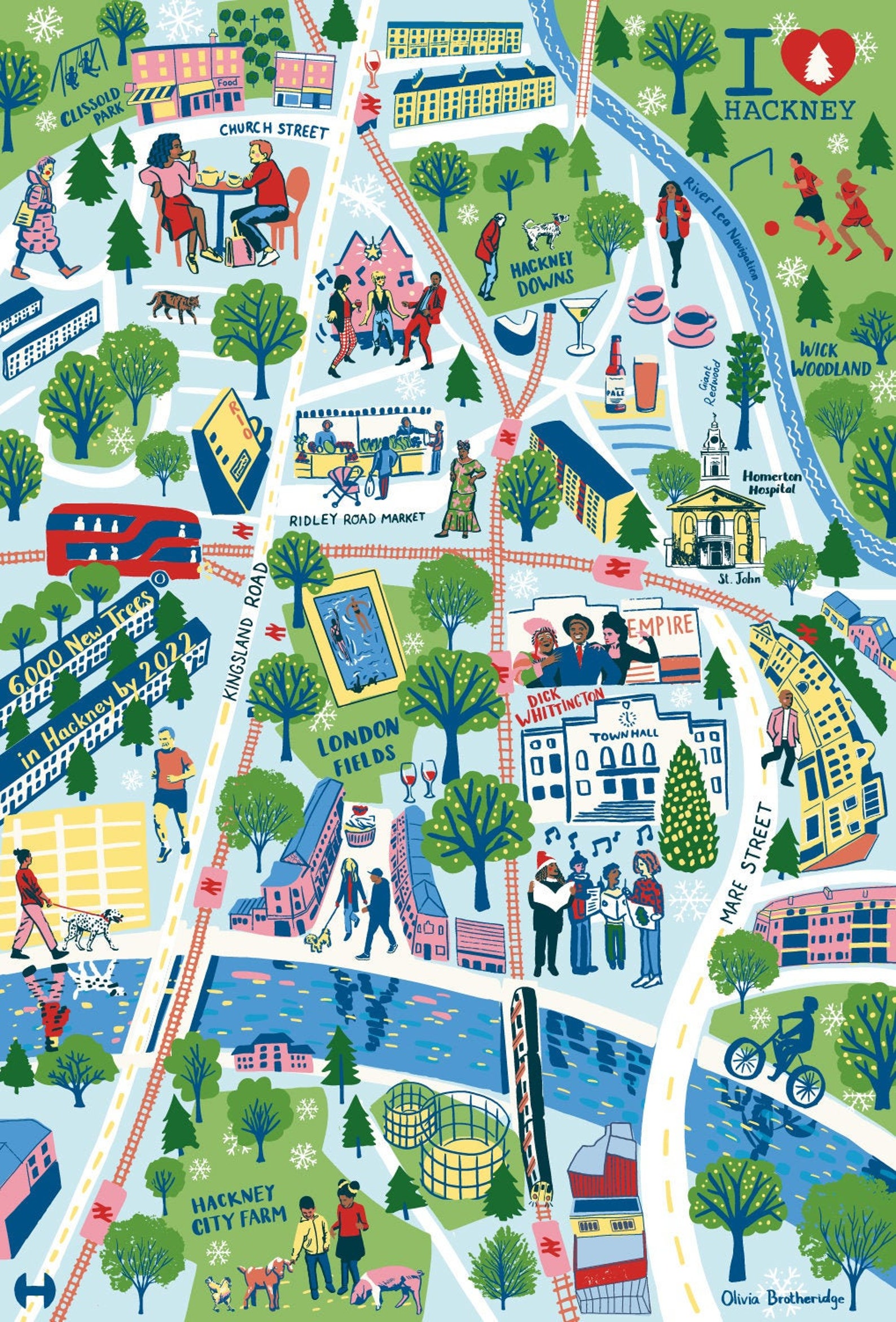 Hackney Illustrated Map - Etsy