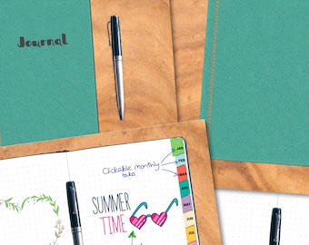 Light Green Leather Cover Journal Dot Grid Digital PDF | Etsy