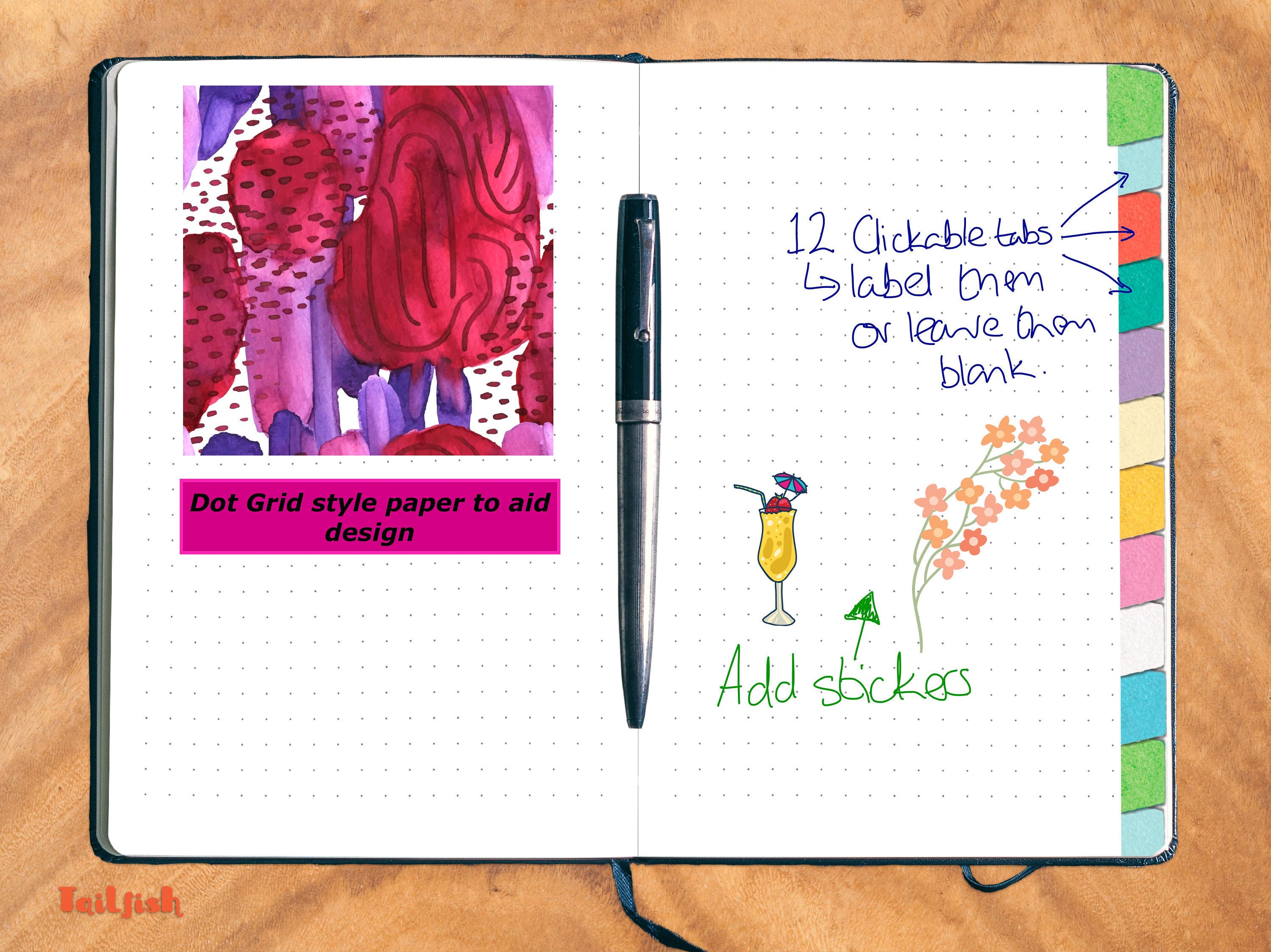 Light Green Leather Cover Journal Dot Grid Digital PDF - Etsy