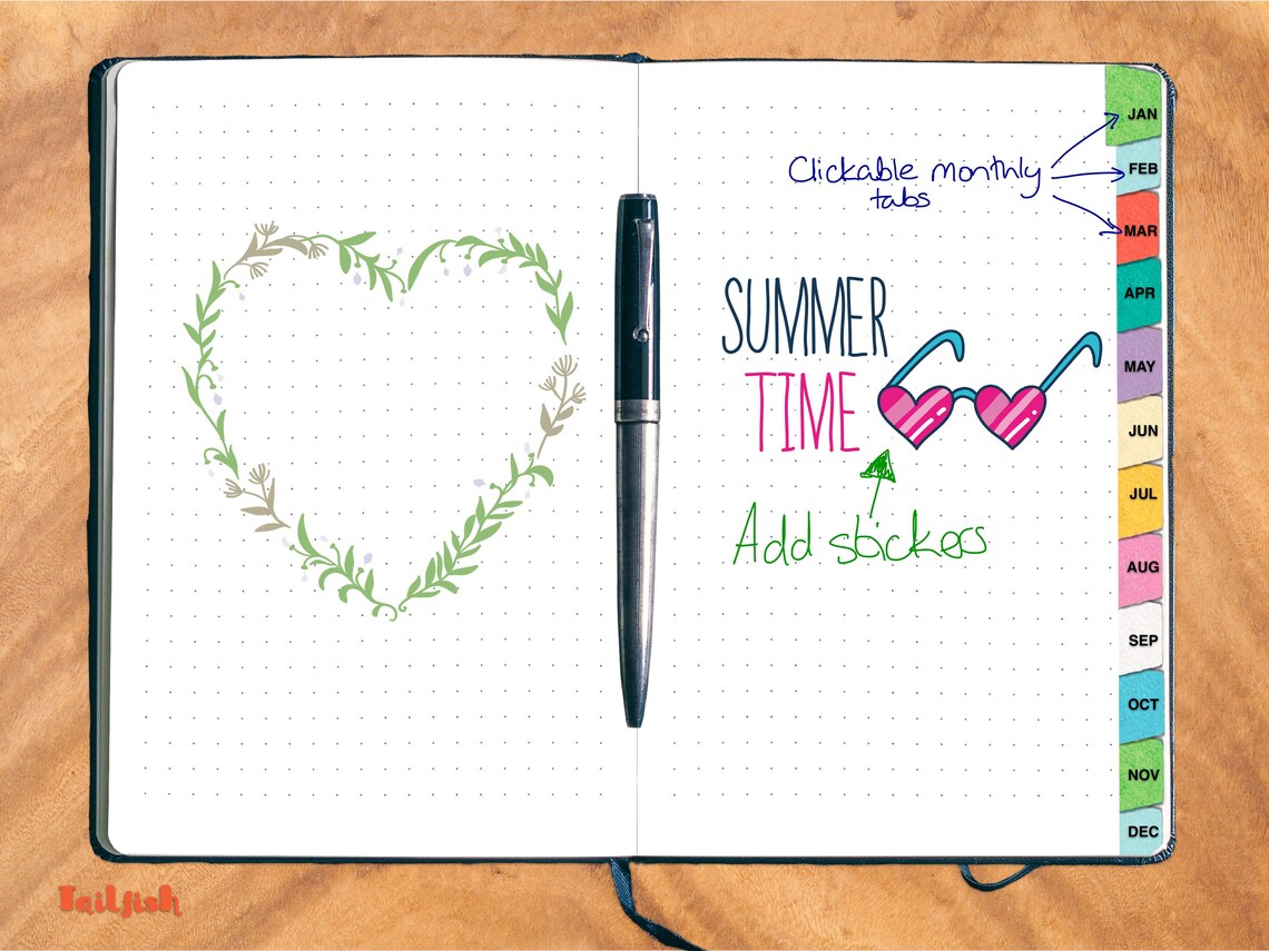 Light Green Leather Cover Journal Dot Grid Digital PDF - Etsy