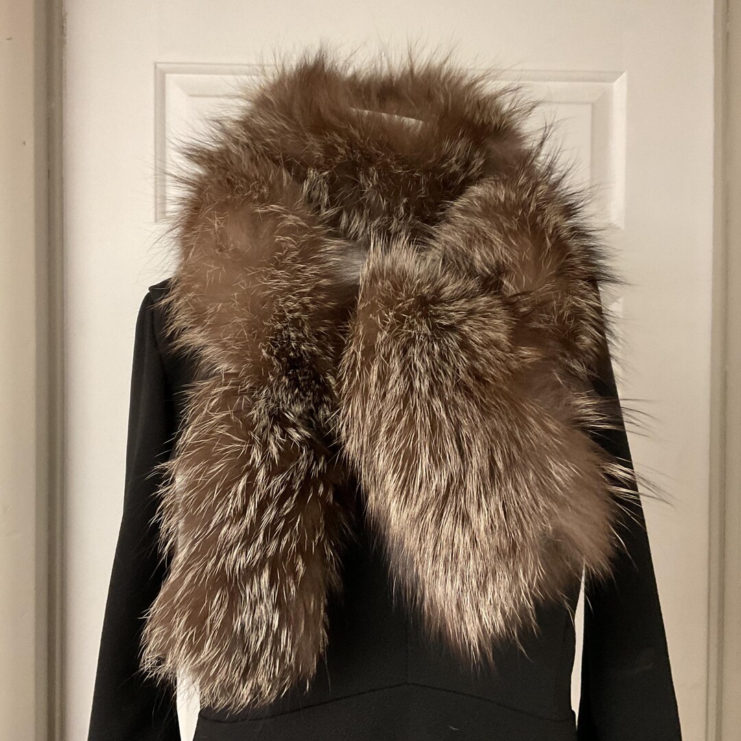 Genuine Silver Fox Fur Scarf - Etsy
