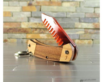 Buck Knife Wood Beard Comb Folding Comb 5th year | Etsy