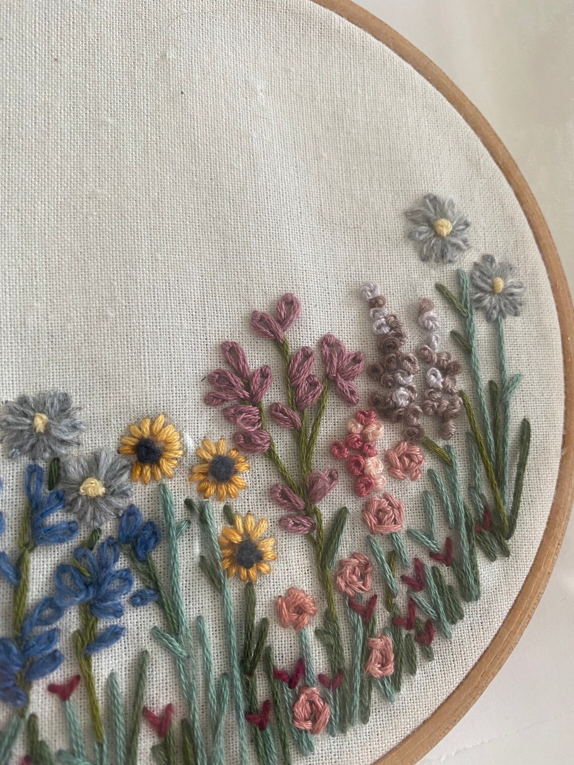 Handmade Floral Embroidery Hoop in Box Frame - Etsy