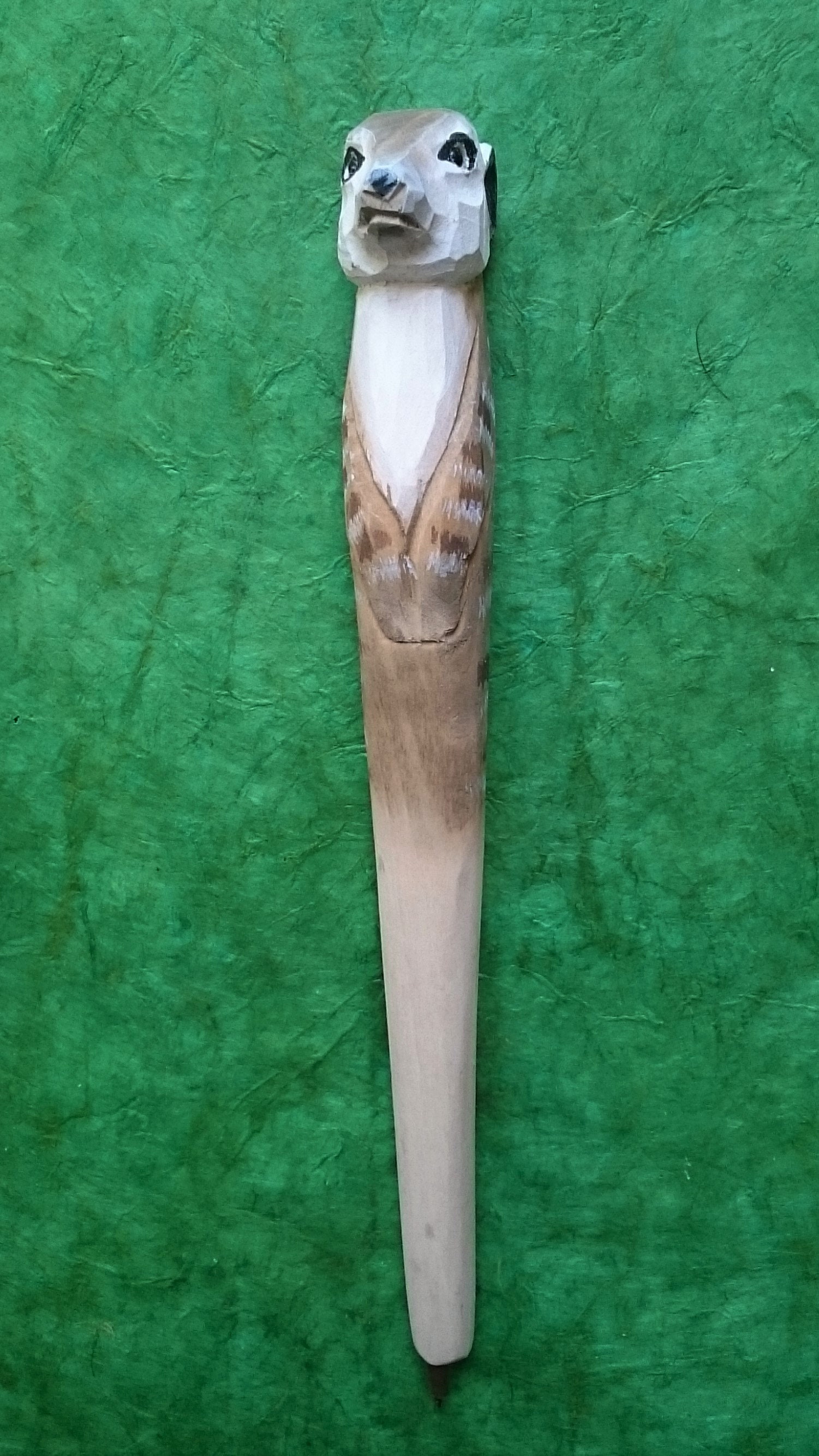 Linden wood pen carved pen animal head zebra meerkat | Etsy