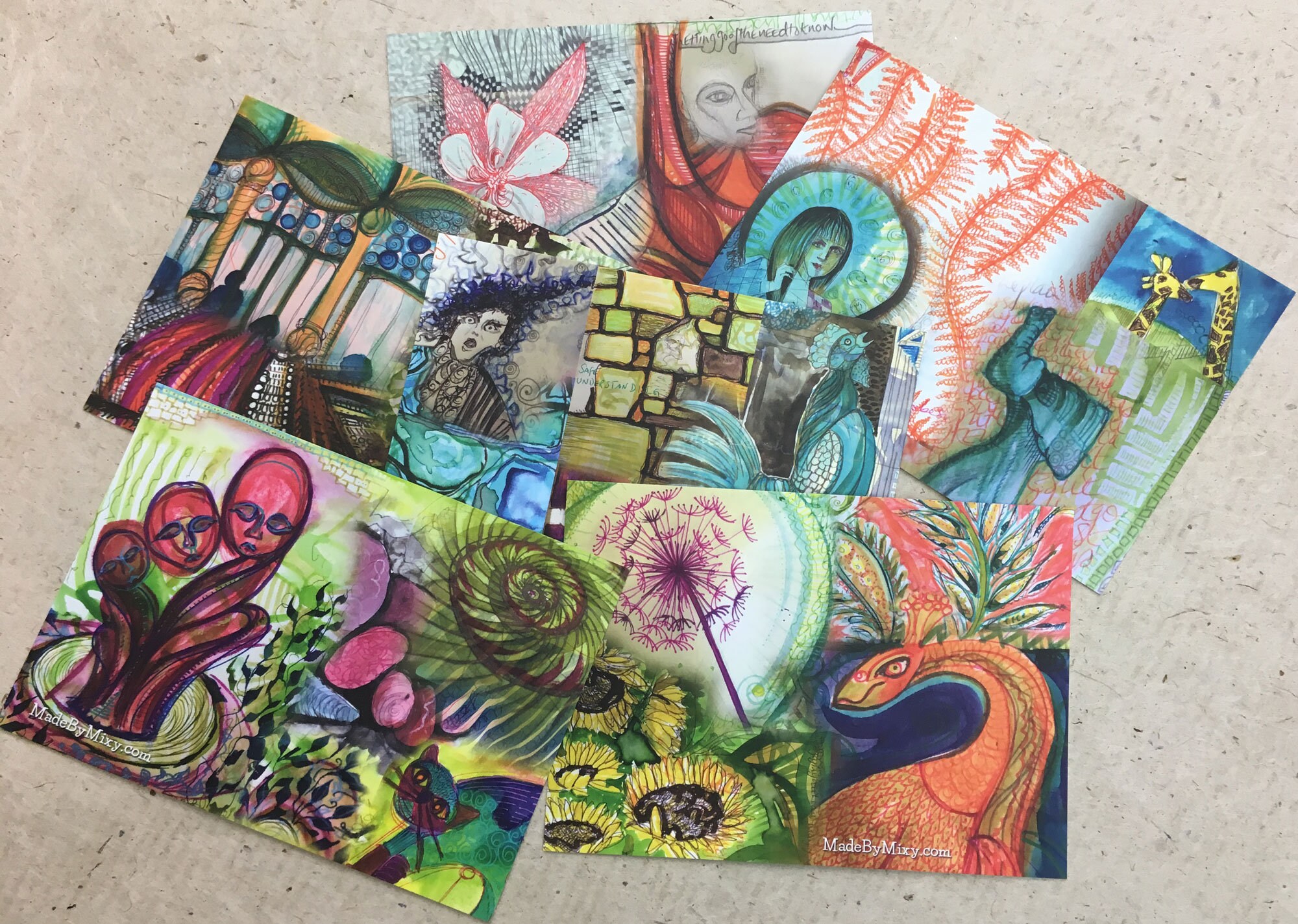 Mixed Set of Art Postcards / Random Design Selection - Etsy