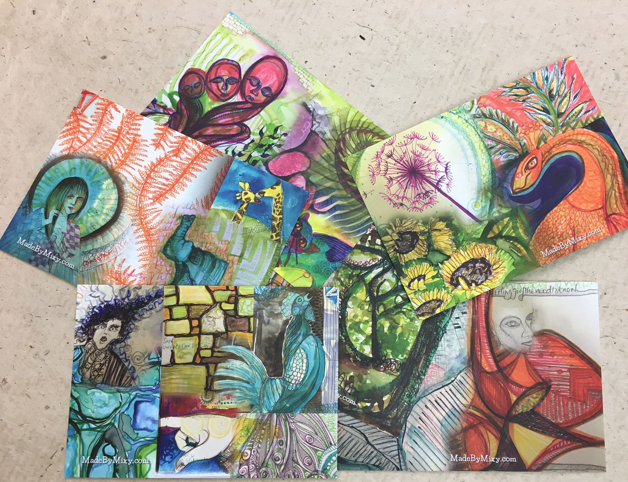 Mixed Set of Art Postcards / Random Design Selection - Etsy