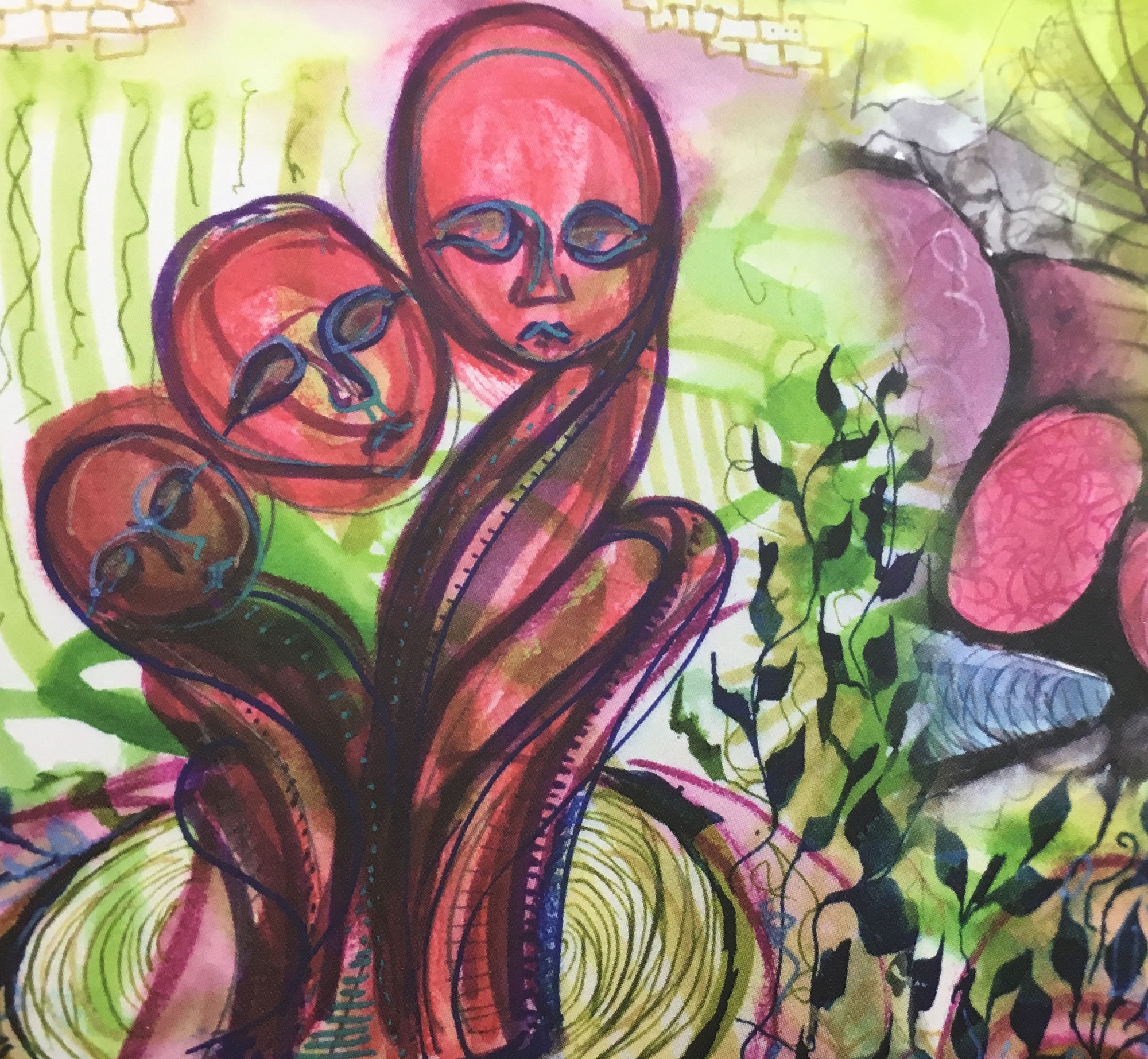 Art Postcard 'three Faces' - Etsy