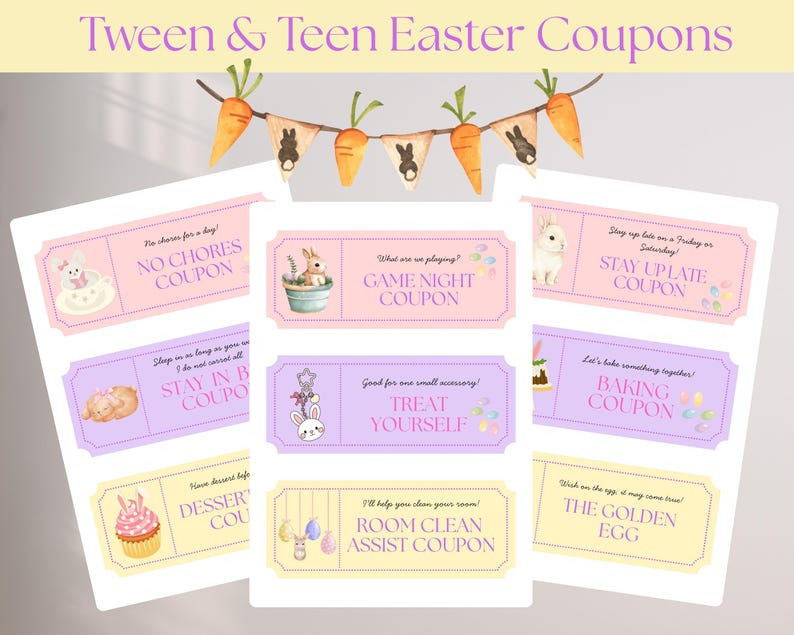 Kids and Teens Easter Coupon Book • Printable Easter Coupon Book for ...