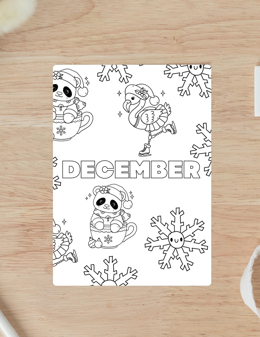 December Journal Calendar Inserts | Printable Coloring Planner Pages ...