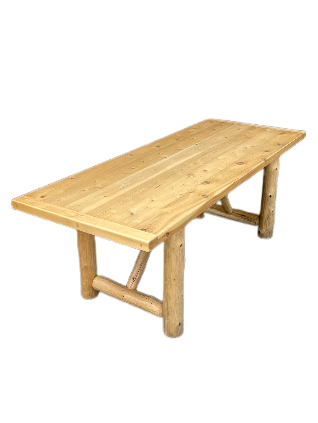 Cedar Dining Table With Cedar Log Legs ships for Free - Etsy