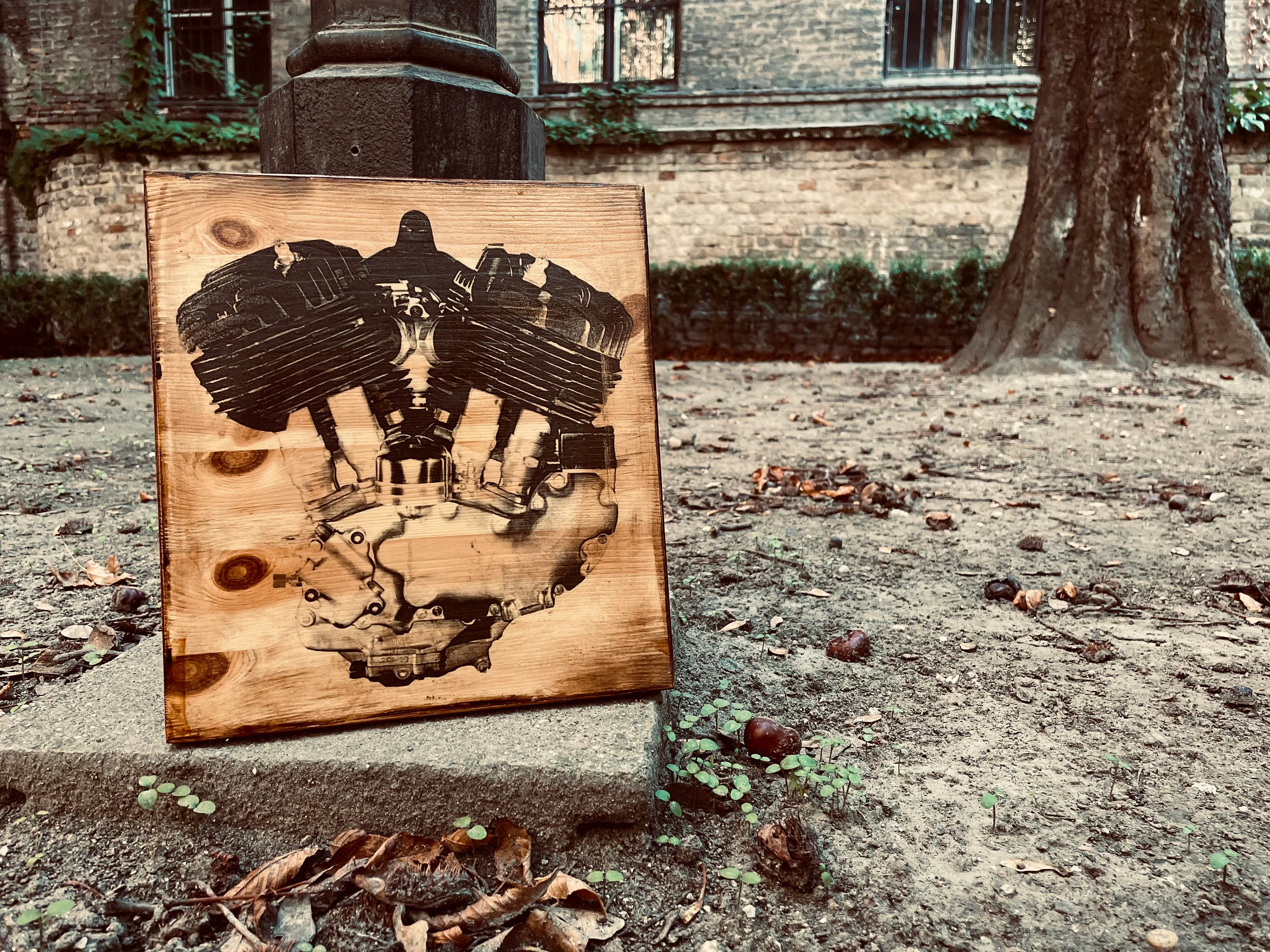 Harley-davidson Flathead Motorcycle Engine Home Decor Wall Decor Wooden ...