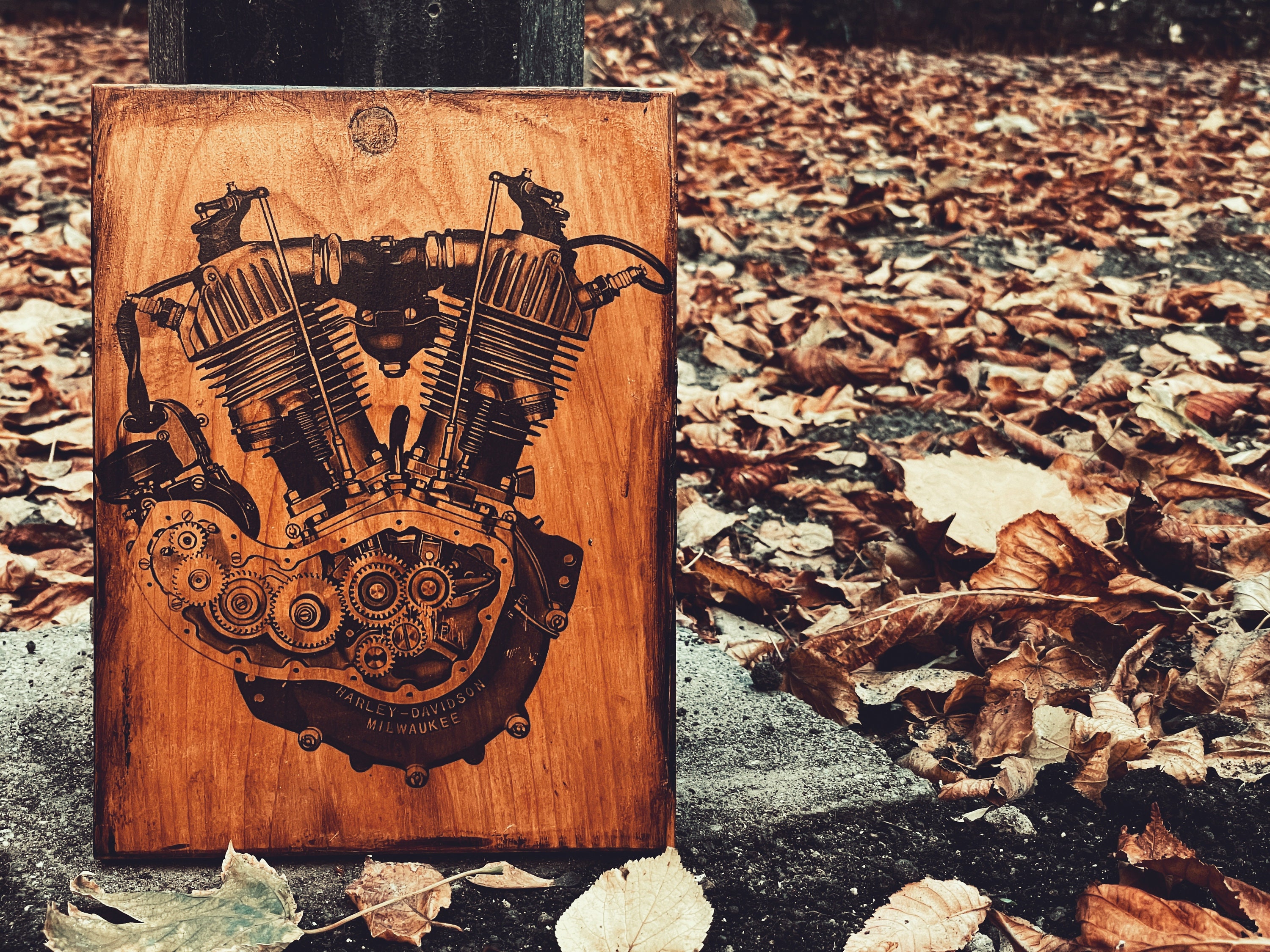 Vintage Harley Davidson J JD Motorcycle Engine Home Decor Wall Decor ...