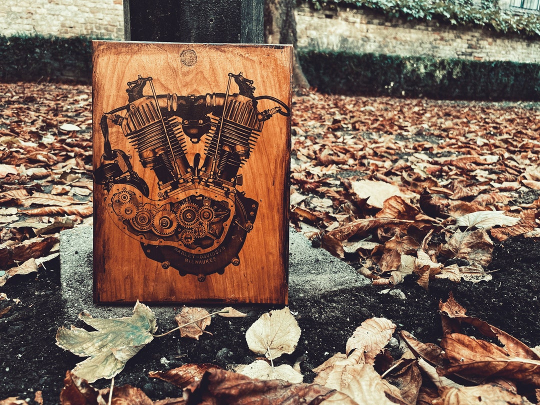 Vintage Harley Davidson J JD Motorcycle Engine Home Decor Wall Decor ...