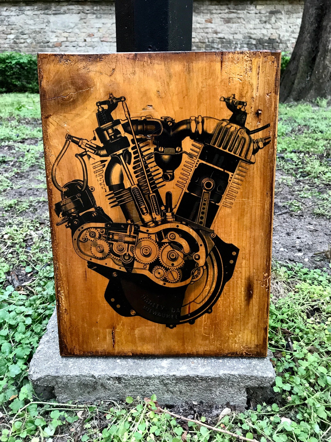 Vintage Harley Davidson Model J JD Engine Home Decor Wooden | Etsy