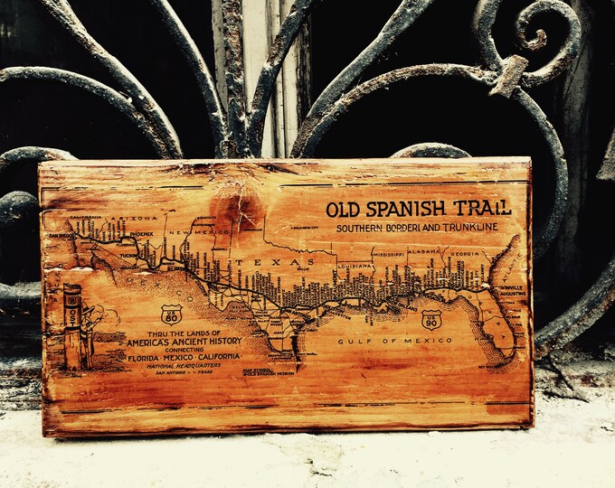 Old Spanish Trail Vintage Rout Sign Wooden Picture Home Decor Wall Art ...