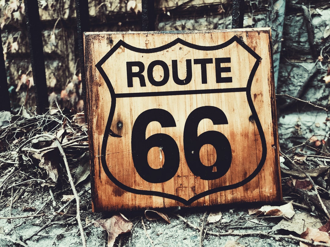 Route 66 Vintage Wooden Picture Wall Decor - Etsy