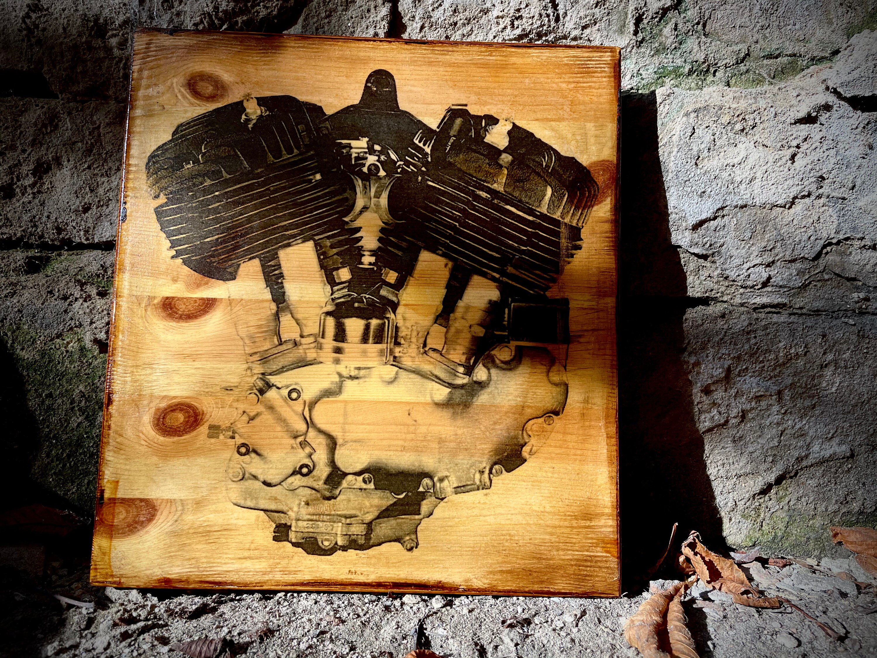 Harley-davidson Flathead Motorcycle Engine Home Decor Wall Decor Wooden ...