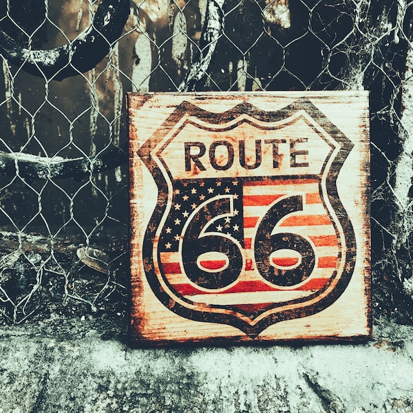 Route 66 Wooden Sign - Etsy