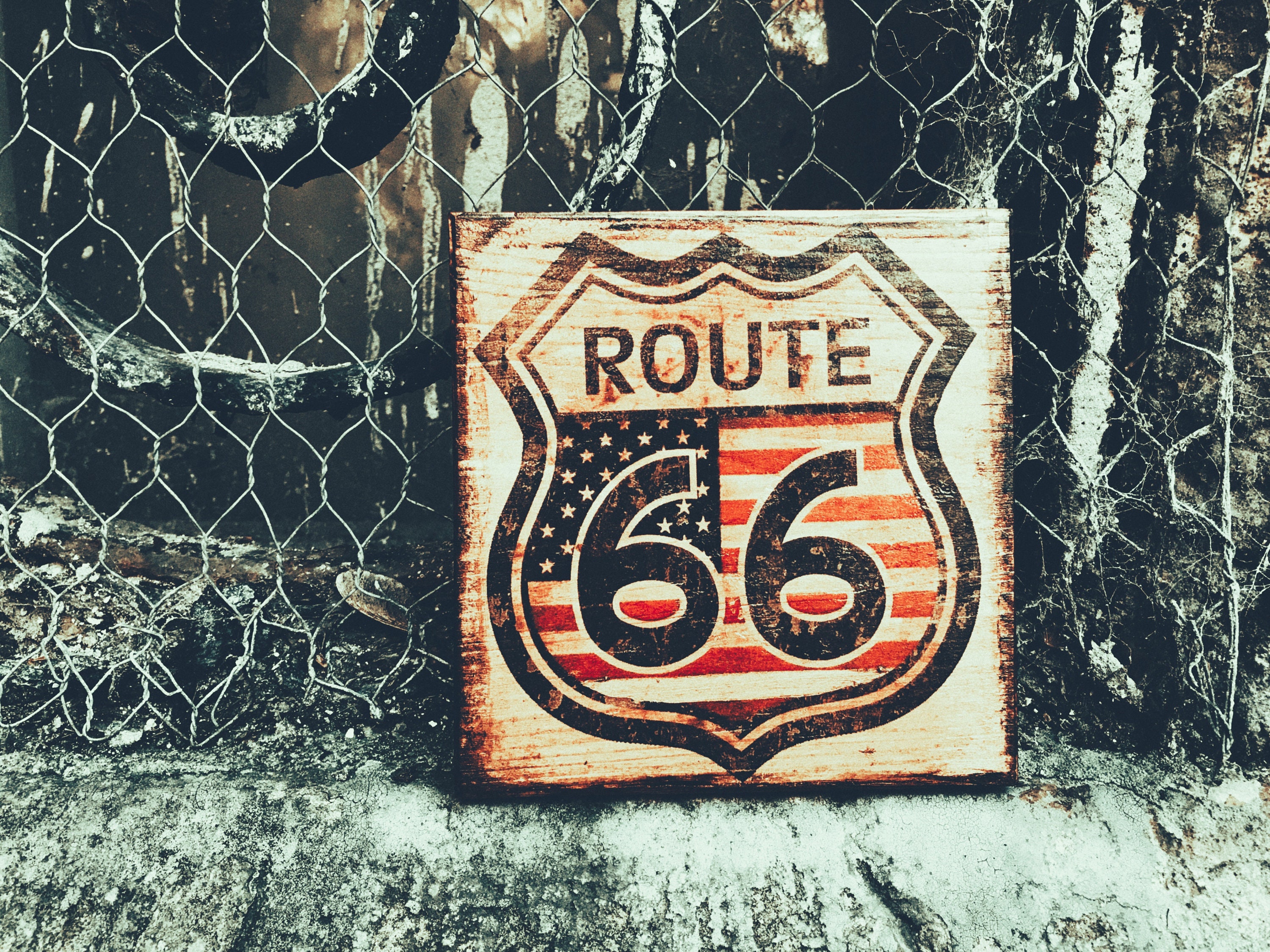 Route 66 Vintage Wooden Picture Wall Decor - Etsy